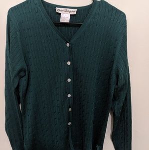 Norm Thompson | Sweaters | Norm Thompson Huntergreen Silk Cardigan ...